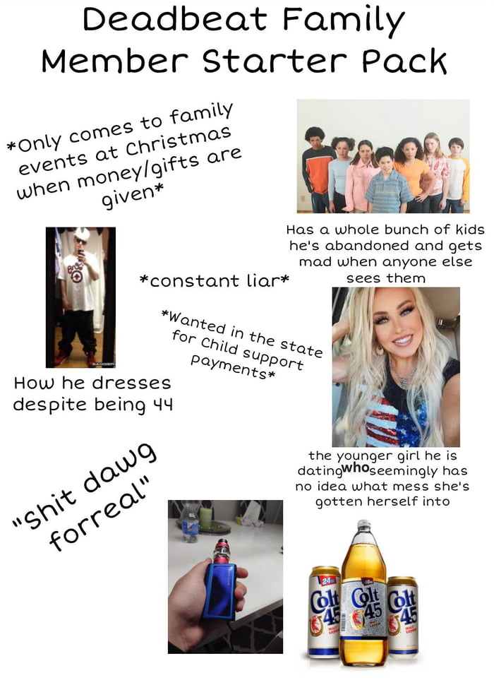 Deadbeat Family Member Starter Pack - 9GAG