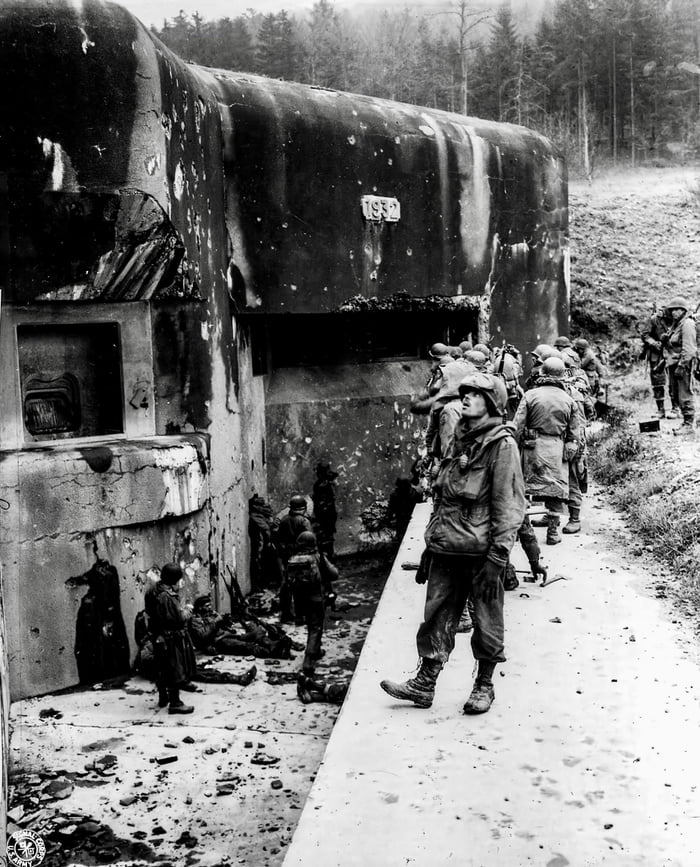 In 1944, American soldiers survey the Maginot Line at Hochwald West ...