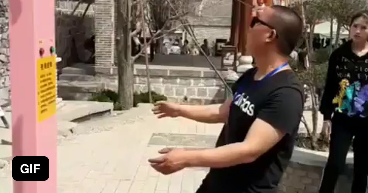 Catching falling sticks. - 9GAG