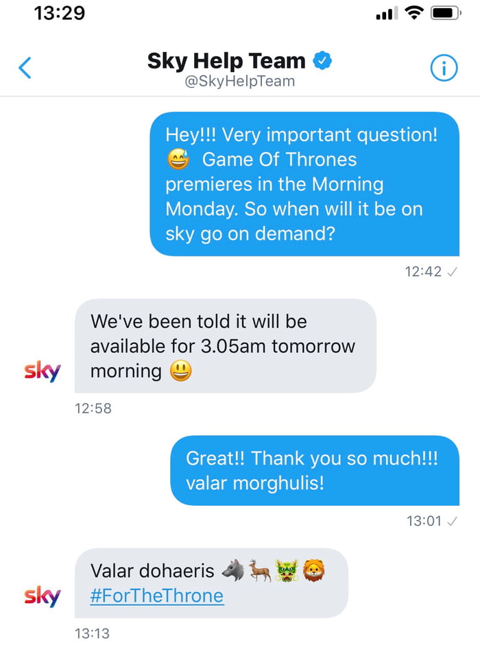 Game Of Thrones Premiere - Sky UK Customer Service - 9GAG
