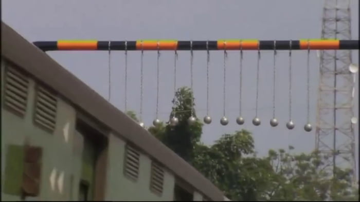In 2011, Indonesian rail authorities use concrete balls to deter train ...