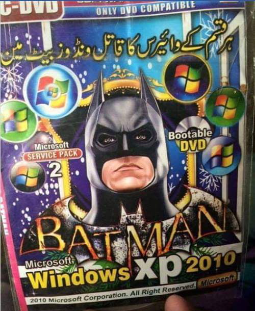 This pirated windows xp dvd with batman. - 9GAG