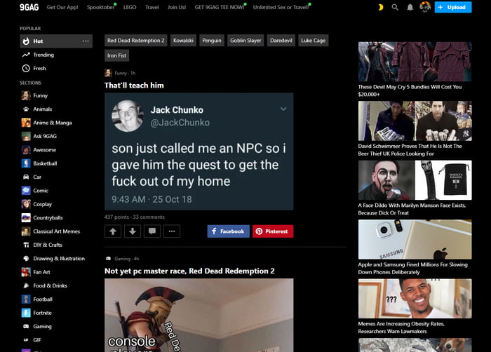 Finally a dark Mode on PC - 9GAG