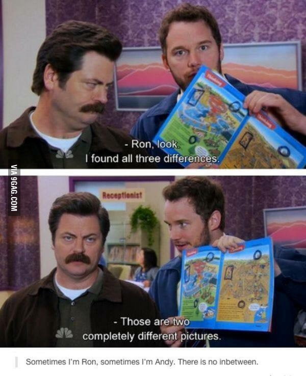 Sometimes Ron, sometimes Andy - 9GAG
