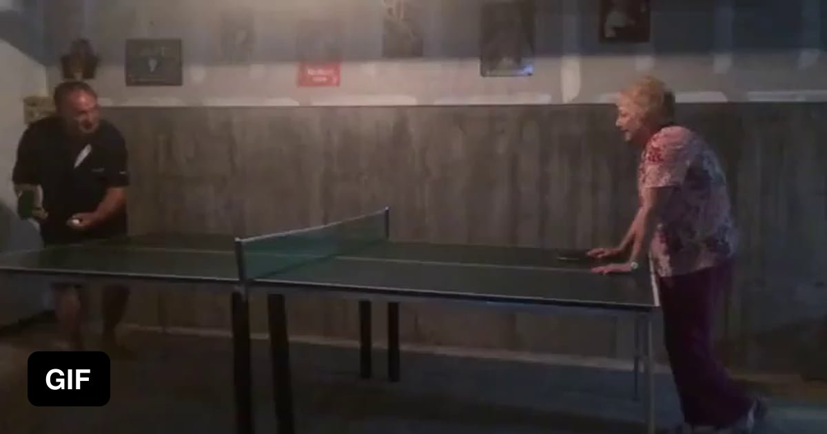 C'mon grandma, you know you can't get hurt in ping-pong - 9GAG
