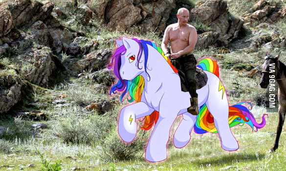 Putin riding a pony - 9GAG