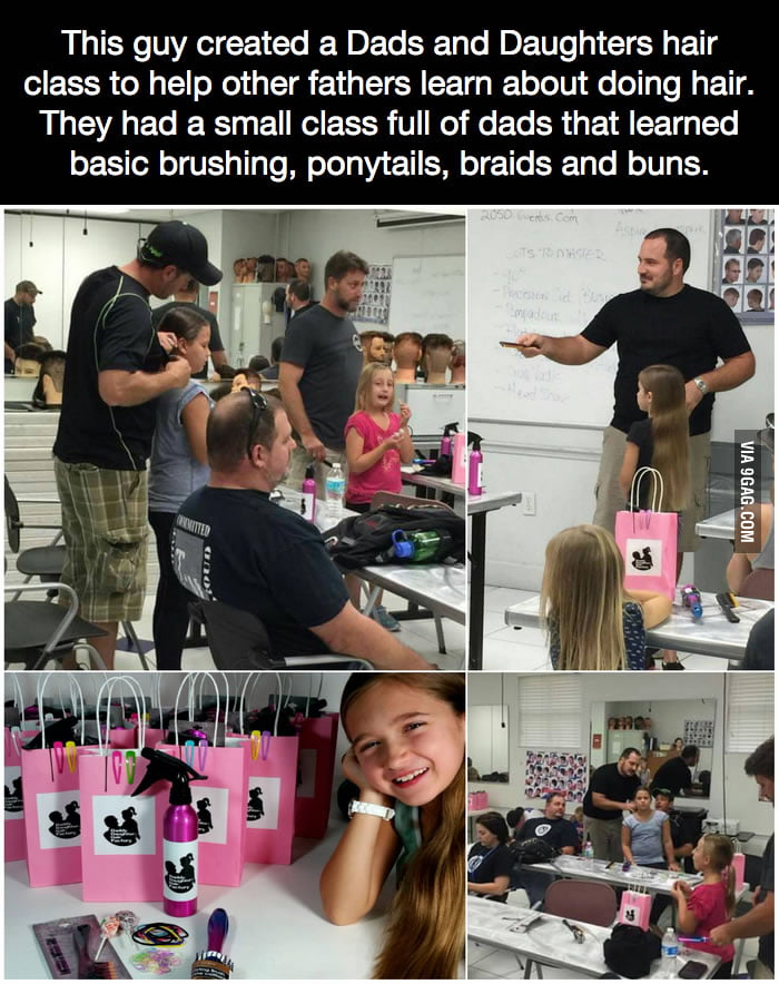 Dads and Daughters hair class - 9GAG