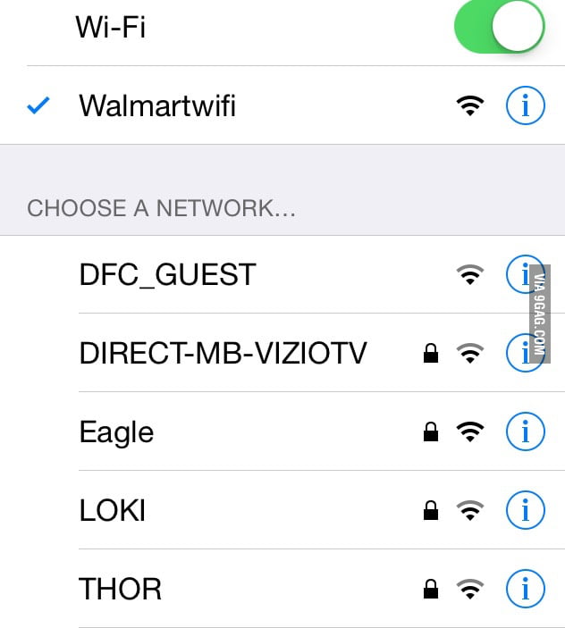 These wifi names in Walmart. - 9GAG