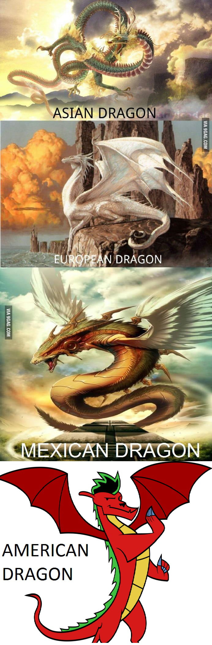 SAW ALL YOUR COUNTRY DRAGON! HERE IS FOR THE AMERICAN ONE - 9GAG