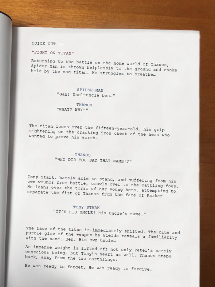 Infinity War Script Leaked!!! - 9GAG