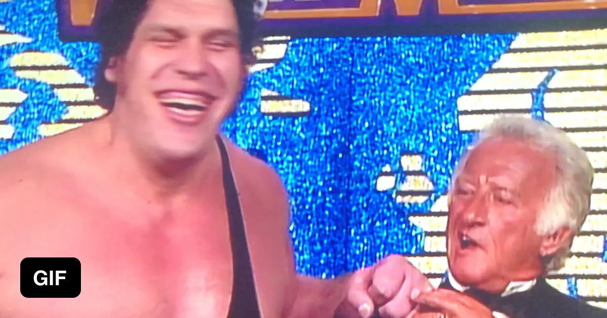 That time Andre the Giant grabbed Bob Uecker around the neck. - 9GAG