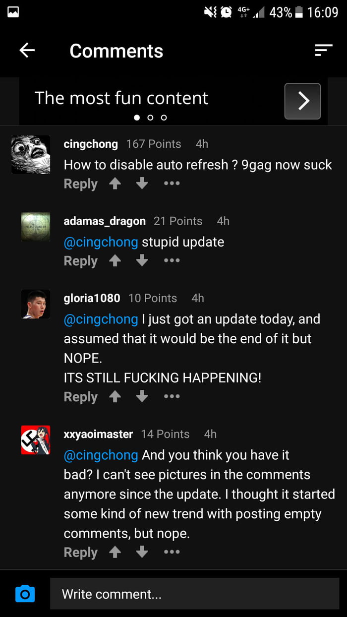Please make 9gag stop auto-refreshing everytime the app restarts! - 9GAG