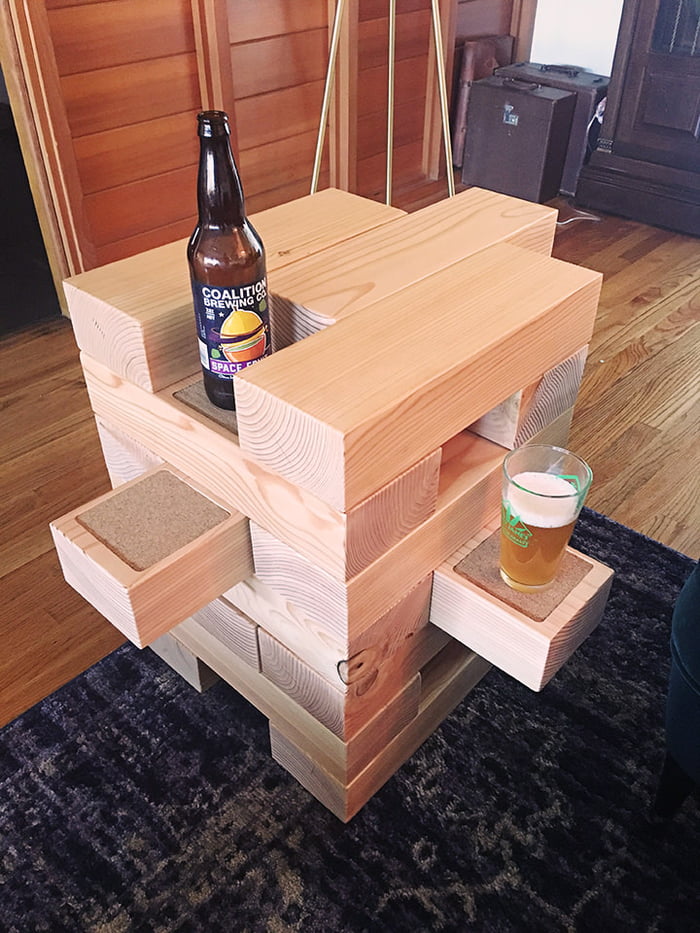 My Jenga inspired side table - 9GAG