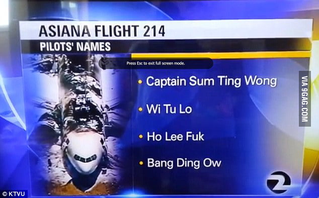 Those names were verified by Sum Dum Ho - 9GAG
