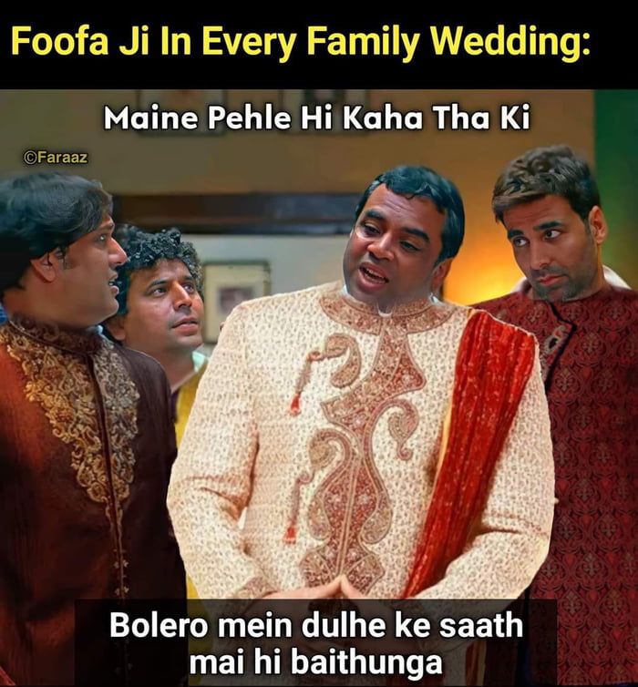 Drama of fufaji is a given in every wedding - 9GAG