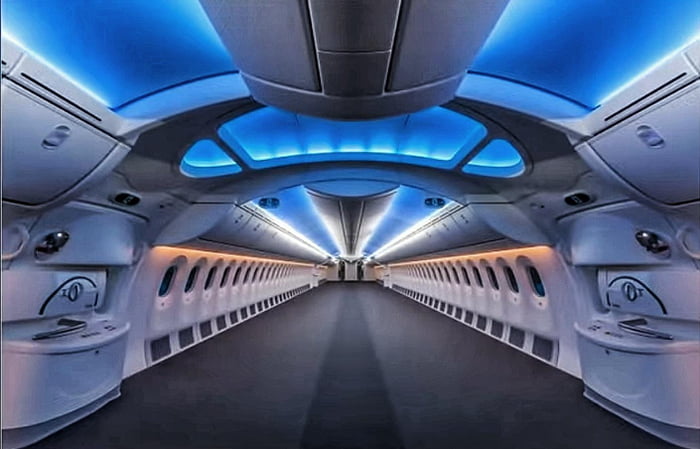 This is what an empty Boeing 787 looks like. - 9GAG