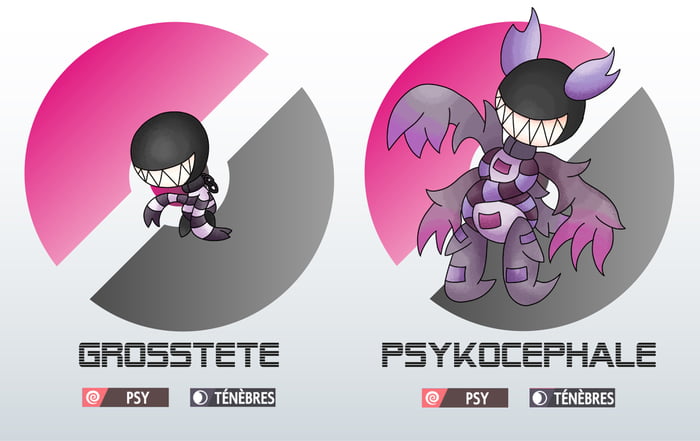 Fakemon of the day for my dream Pokémon fangame! Grosstete ! (Bighead ...