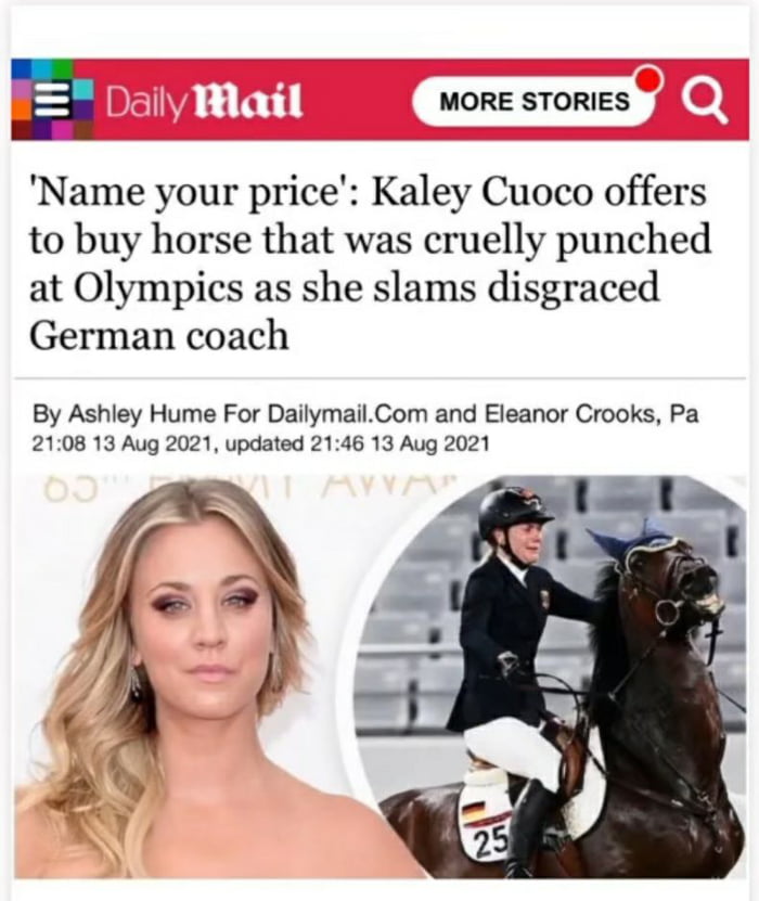 Kayley Cuoco about the German olympic rider & team. "Name your price. I ...