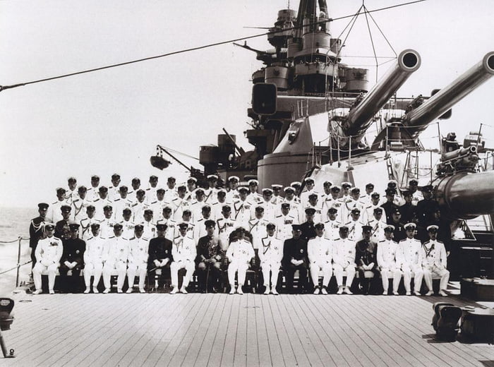 Emperor Hirohito with senior officers of the Japanese military on the ...
