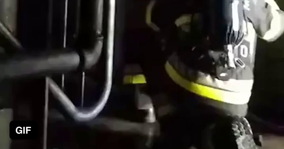 Firefighter fighting a backdraft - 9GAG