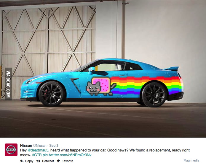 Nissan Trolls Ferrari With This Nyan Cat GT-R For deadmau5﻿ - 9GAG