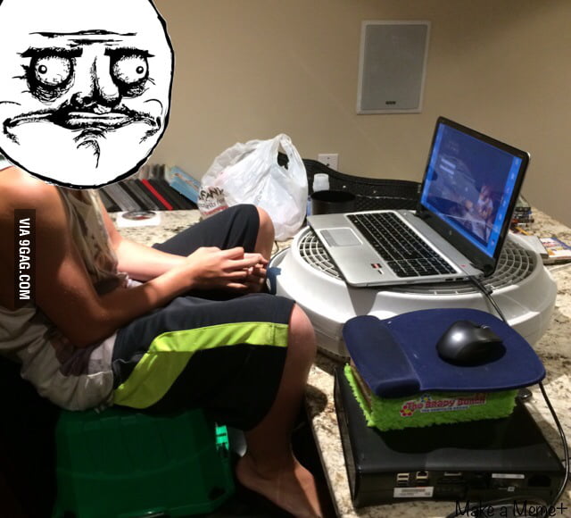 My laptop kept overheating so my friend got a bit desperate - 9GAG
