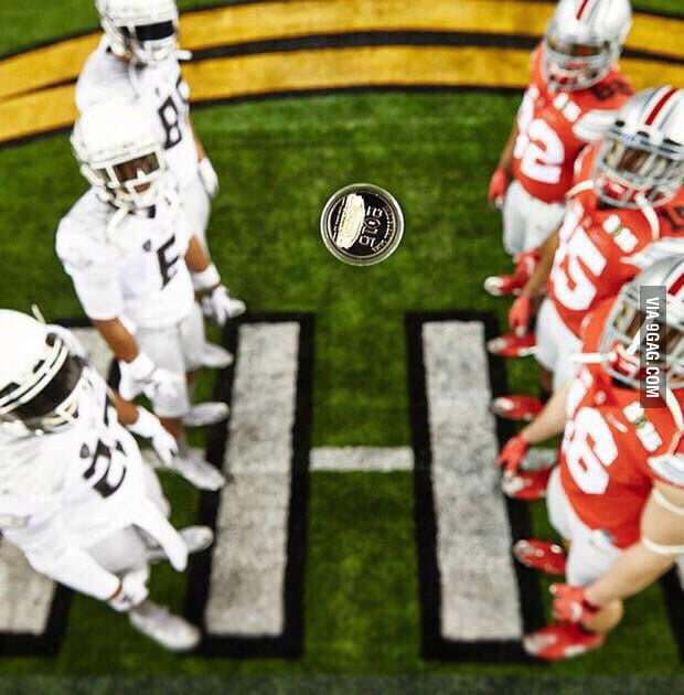Incredible photo of the coin toss from tonight's College Football ...