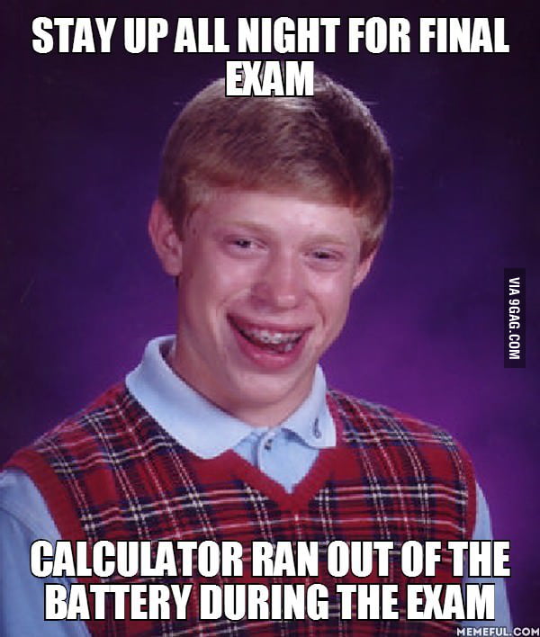 Bad Luck Brian during exam - 9GAG