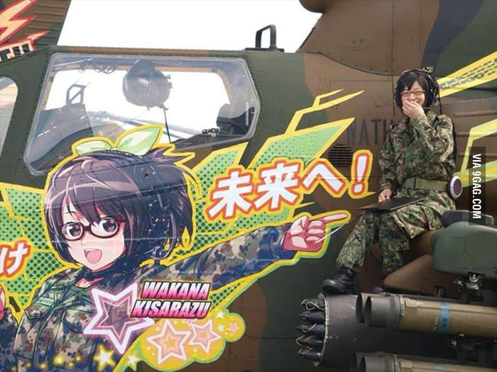 A Japanese Air Force pilot has a decal of an anime version of herself ...