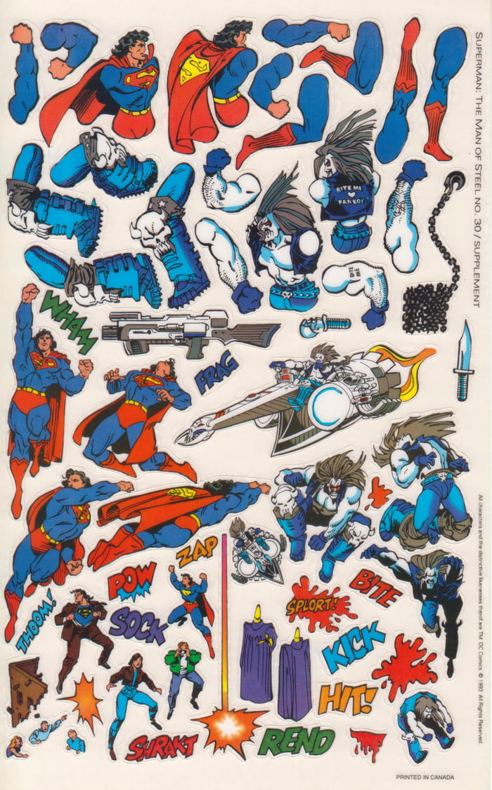 The Superman and Lobo "stickers" to make your own fight-scene cover on ...