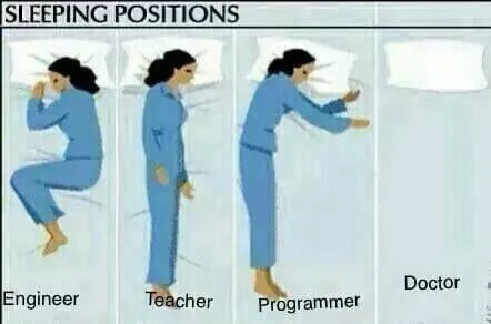 Sleeping Positions for various professions - 9GAG