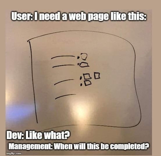 User -> Dev -> Management - 9GAG