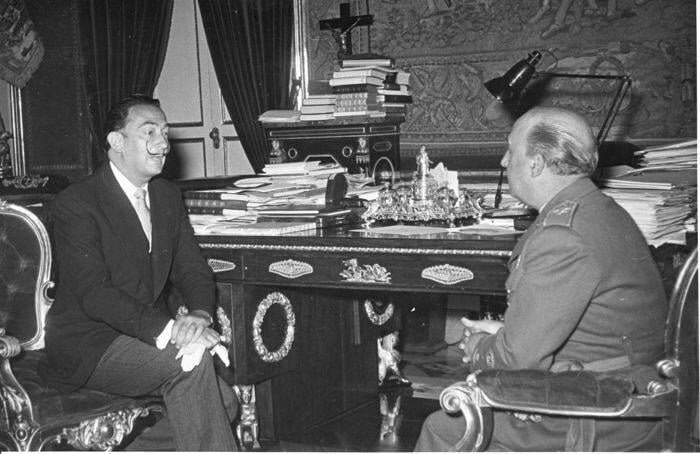 Surrealist painter Salvador Dali with Spanish fascist dictator ...