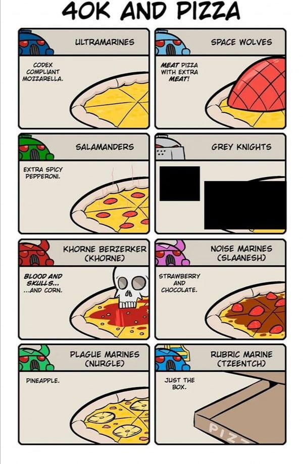 The Blood Raven Pizza is a historical relic gifted to the Blood Ravens ...