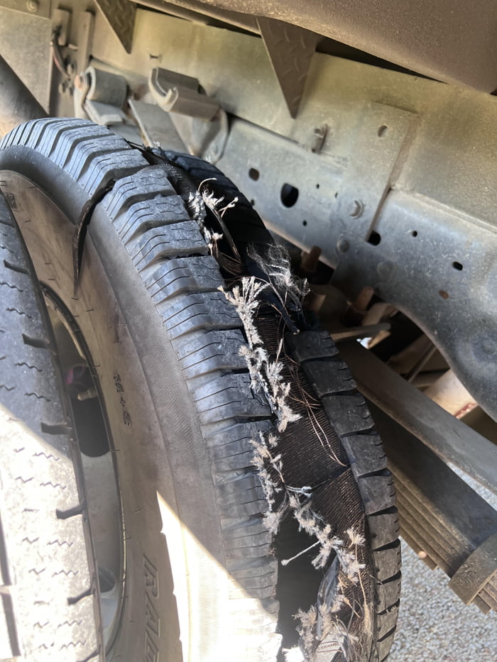 Bald work tire blew going 70 on the interstate, told to keep driving it ...