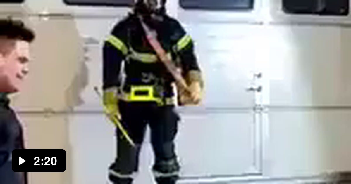 Firefighter is practicing getting through tight spaces - 9GAG