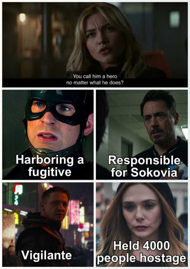 Kind of valid point by yelena, what you guys think 🤔 - 9GAG