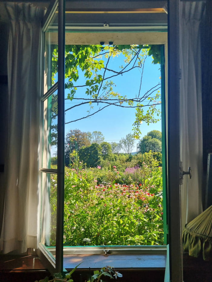 The view from the window of Claude Monet's studio in Giverny, France ...