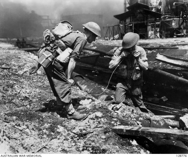 Borneo Campaign. Battle of Balikpapan. 3 July 1945. Australian sappers ...
