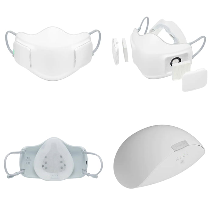 An electric mask by LG with two fans, respiratory sensor, and an air ...