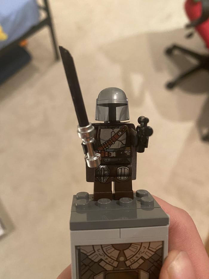 Custom darksaber for the mandalorian, cut a bbq stick and coloured it ...