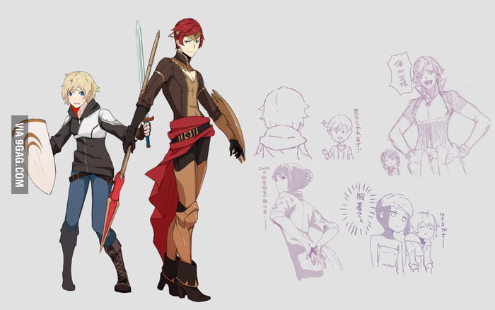 And now genderbent Pyrrha and Jaune. Again from Rwby. - 9GAG