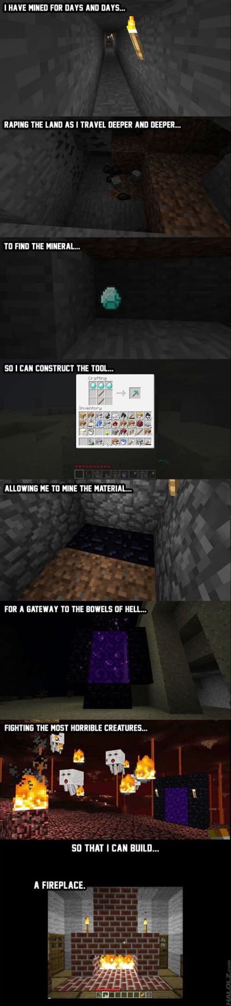 Minecraft in a nutshell - 9GAG