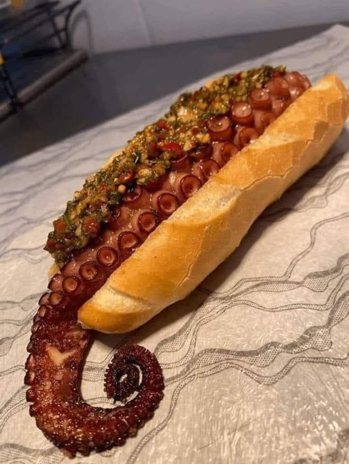 Saturday.. it's time for a delicious Octodog.. yummy - 9GAG