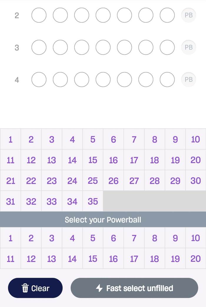 Fill these 3 lines in, picked at random. Pick 7 from the top box 1 to ...
