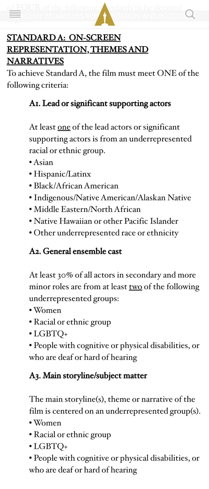 So for 2024, if you want your film nominated for a Best Picture Oscar ...