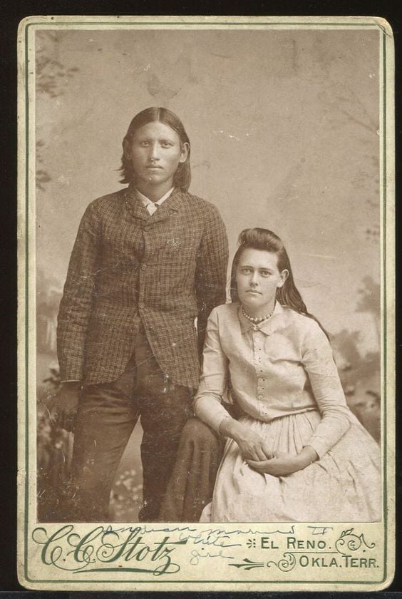 A Native American and White couple, El Reno, Oklahoma taken between ...