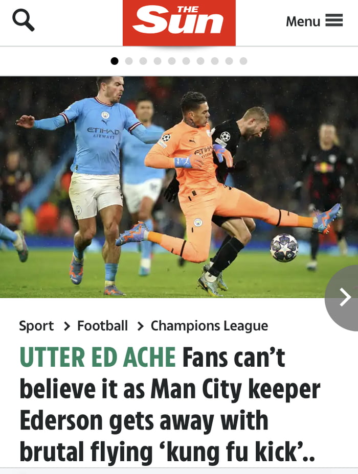 I know, it’s The Sun but Holly Molly! Ederson’s kick and no ...
