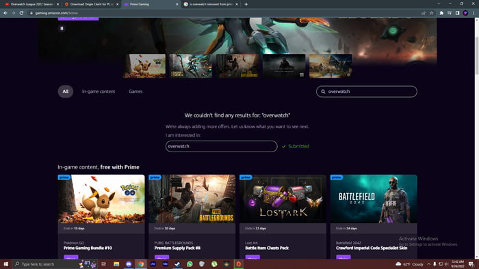 Did they remove overwatch's rewards for prime gaming? kinda sad that the last reward was just 3 ...