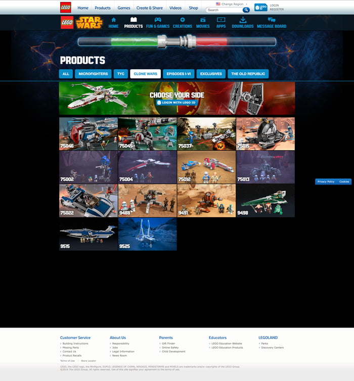 Lego Star Wars Website From 2014 - 9GAG